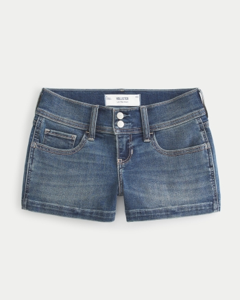 Women's Low-Rise Medium Wash Denim Mini Shorts | Women's New Arrivals ...