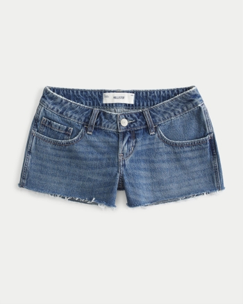 Women's Ultra Low-Rise Medium Wash Denim Mini Shorts | Women's ...