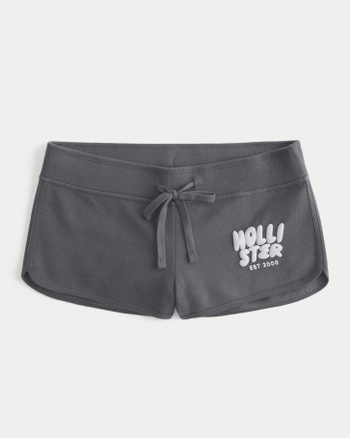 Women's Fleece Logo Shortie Shorts | Women's Bottoms | HollisterCo.com