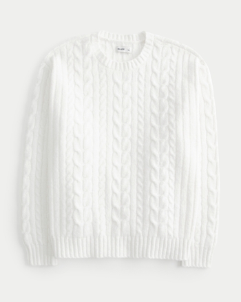 Women's Hollister Comfy Cloud Cable-Knit Crew Sweater | Women's New ...