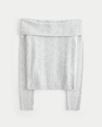 Women's Hollister Comfy Cloud Stitchy Off-the-Shoulder Sweater | Women ...