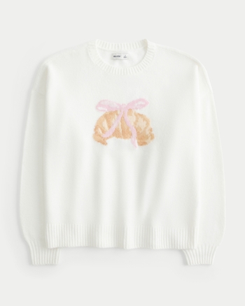 Women's Hollister Comfy Cloud Croissant Graphic Crew Sweater | Women's ...