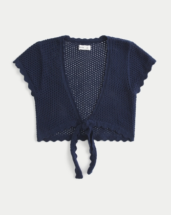 Women's Open-Stitch Tie Front Shrug | Women's | HollisterCo.com