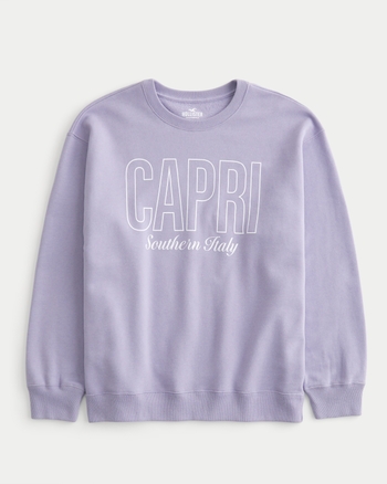 Women's Oversized Capri Southern Italy Graphic Crew Sweatshirt | Women ...