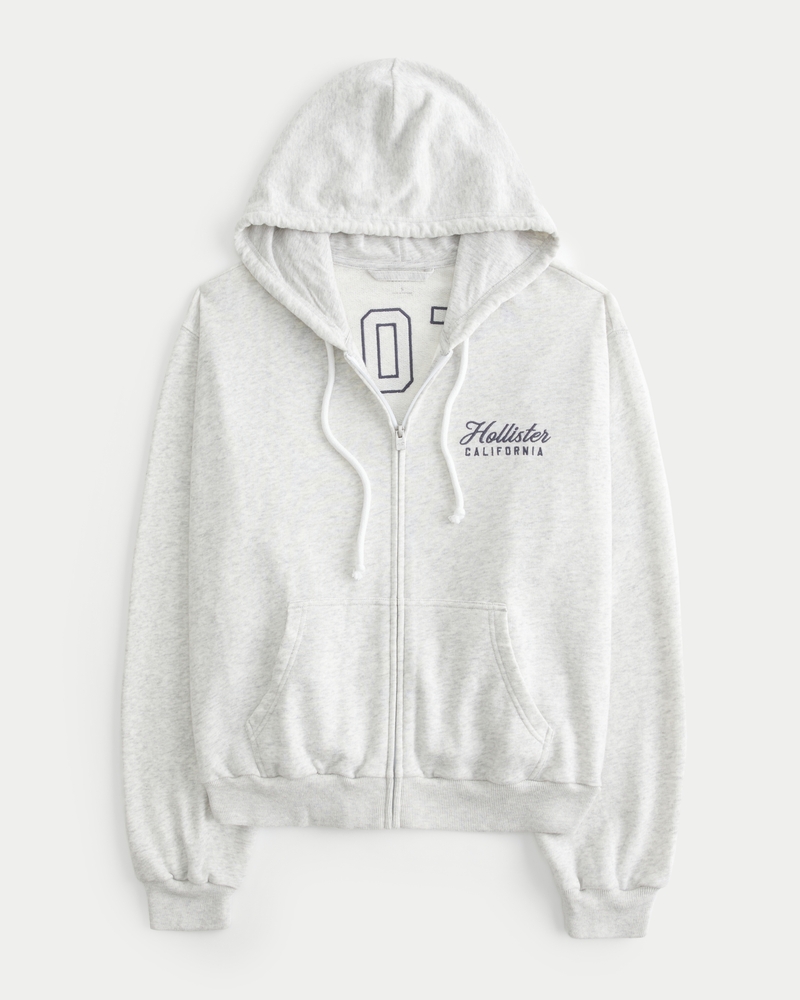 Hollister logo full zip hoodie store