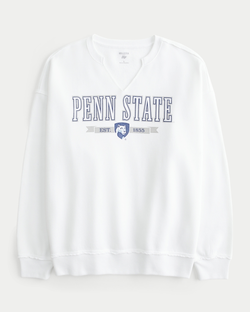 Women's Oversized Penn State Graphic Notch-Neck Sweatshirt | Women's ...
