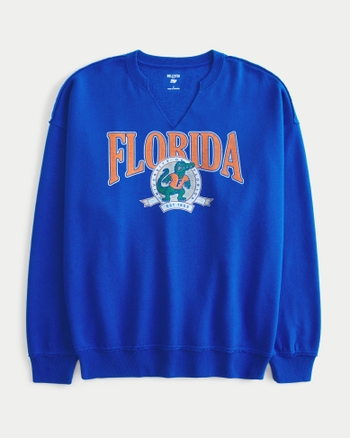 Women's Oversized University of Florida Graphic Notch-Neck Sweatshirt ...