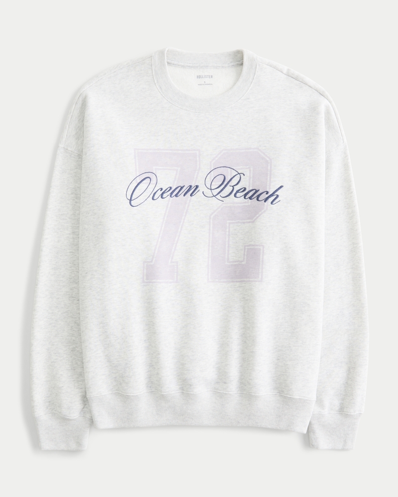 Women's Oversized Ocean Beach Graphic Crew Sweatshirt Women's Oversized Ocean Beach Graphic Crew Sweatshirt