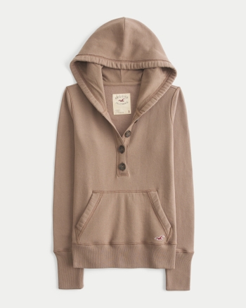 Women's Henley Hoodie | Women's Tops | HollisterCo.ca