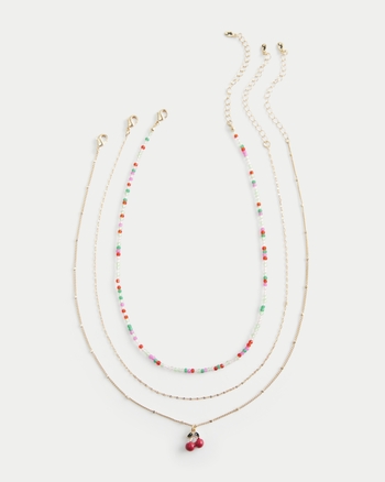 Women's Cherry Necklace 3-Pack | Women's Current Rotation | HollisterCo.com