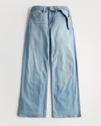 Women's High-Rise Light Wash Extreme Baggy Jeans | Women's Clearance ...