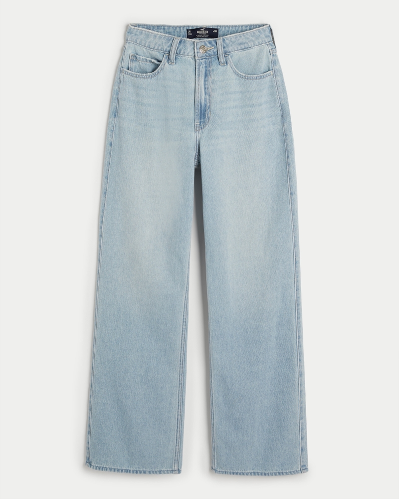 Dames Baggy jeans met ultrahoge taille en lichte wassing | Dames Broeken | HollisterCo.com