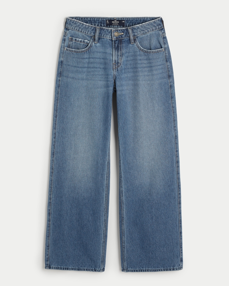 Women's Low-Rise Medium Wash Baggy Jeans | Women's Bottoms ...