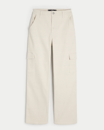 Women's Ultra High-Rise Cream Cargo Dad Jeans | Women's Sale ...