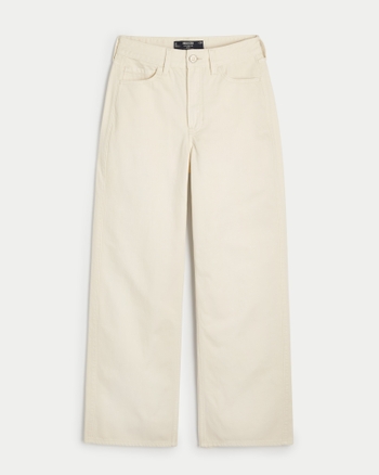 Women's Ultra High-Rise Cream Baggy Jeans | Women's Clearance ...