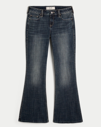 Womens Low Rise Dark Wash Flare Jeans Womens Clearance