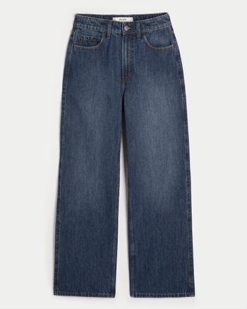Women's Curvy Ultra High-Rise Dark Wash Baggy Jeans | Women's Clearance ...