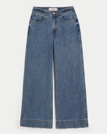 Women's Ultra High-Rise Medium Wash Wide-Leg Jeans | Women's Bottoms ...