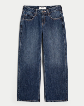 Womens Low Rise Dark Wash Baggy Jeans Womens Sale