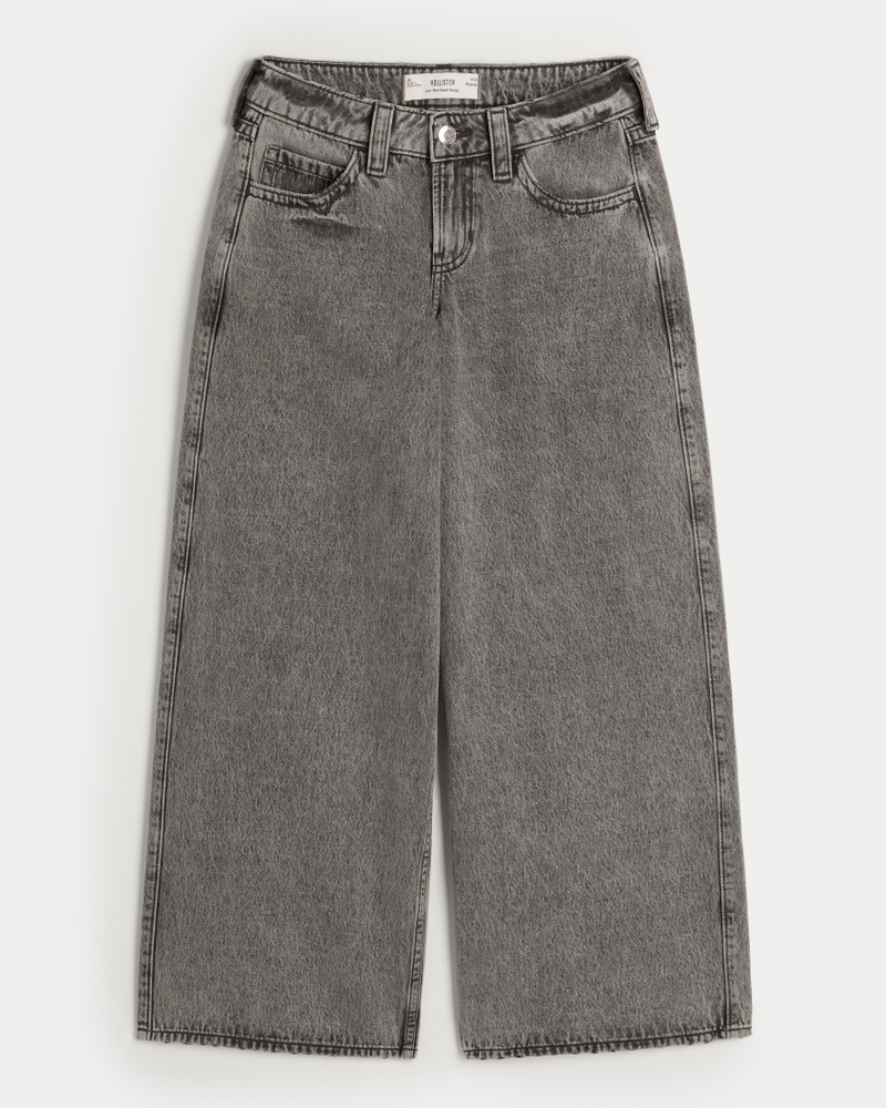 Women's Low-Rise Washed Grey Super Baggy Jeans | Women's Bottoms ...