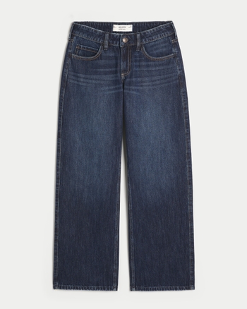 Womens Low Rise Dark Wash Baggy Jeans Womens Weekly Sets