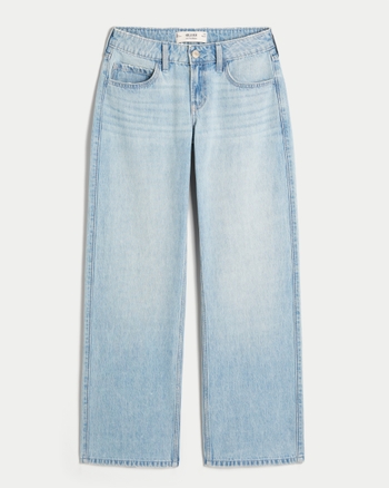 Women's Low-Rise Light Wash Baggy Jeans | Women's | HollisterCo.com