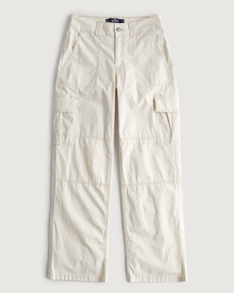 Take A Look About High Rise Poplin Baggy Cargo Pants