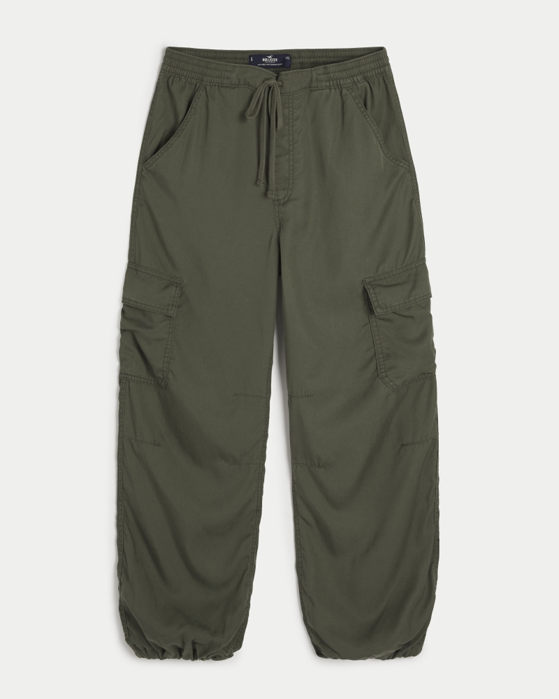 Women's Adjustable Rise Extra Baggy Cargo Parachute Pants | Women's ...