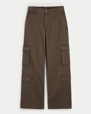 Take A Look About High Rise Poplin Baggy Cargo Pants
