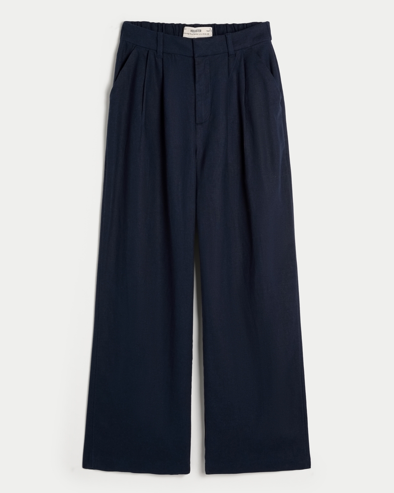Damen Hollister Livvy Ultra High Rise Hose aus Leinenmischung mit weitem Bein Damen Angebote HollisterCo