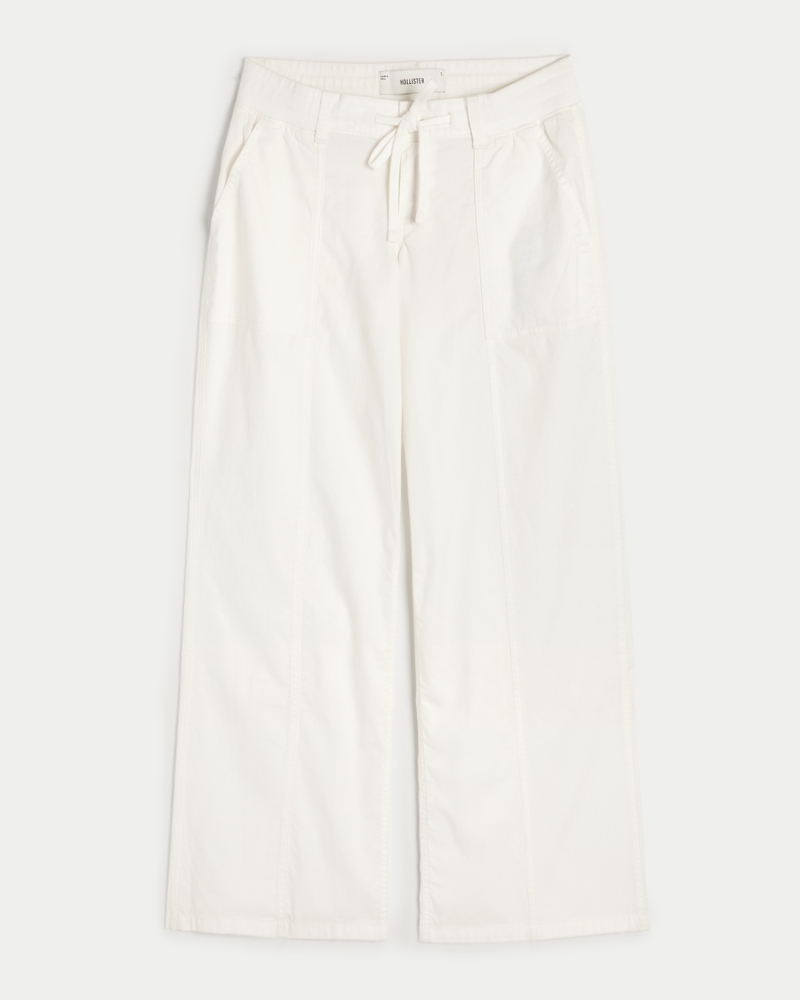 Women S Ultra Low Rise Poplin Baggy Pants Women S Clearance