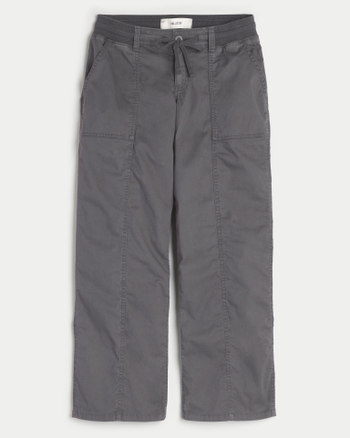 Women S Ultra Low Rise Poplin Baggy Pants Women S Clearance