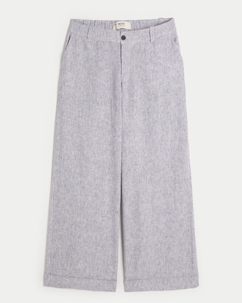 Women's Low-Rise Linen-Blend Wide-Leg Pants | Women's Bottoms ...
