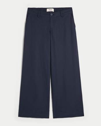Women's Ultra Low-Rise Linen-Blend Super Baggy Pants | Women's Bottoms ...