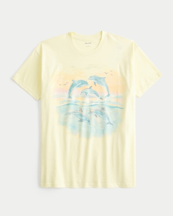 Women's Oversized Dolphin Graphic Tee | Women's Tops | HollisterCo.com