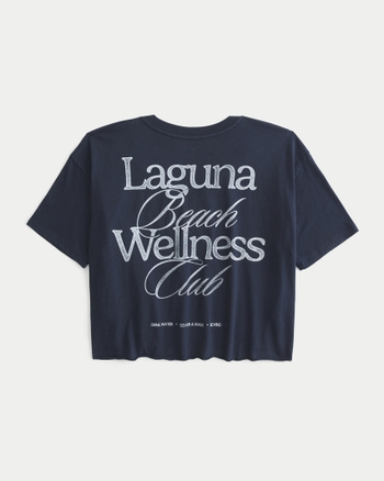Womens Oversized Laguna Wellness Club Graphic Tee Womens Clearance