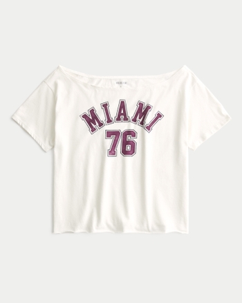 Women's Easy Off-the-Shoulder Miami Graphic Tee | Women's Tops ...