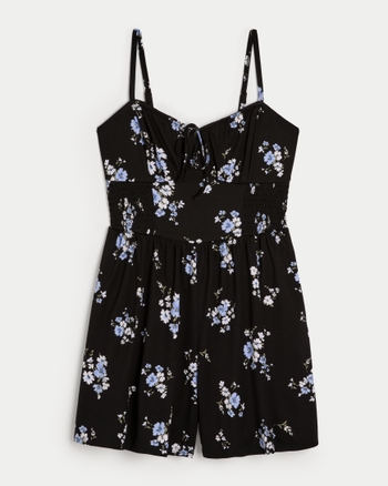 Women's Hollister Sofia Side Smocked Knit Romper | Women's Beach Shop | HollisterCo.ca