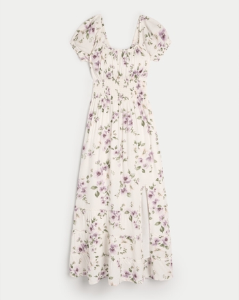Fall Rotation Hollister Saidie Short-Sleeve Tie-Back Midi Dress | Fall ...