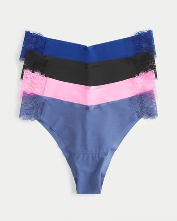 Women's Gilly Hicks Lace-Side No-Show Cheeky Underwear 4-Pack | Women's ...