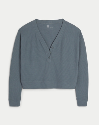 Women's Gilly Hicks Cozy Waffle Henley | Women's Sleepwear & Loungewear ...
