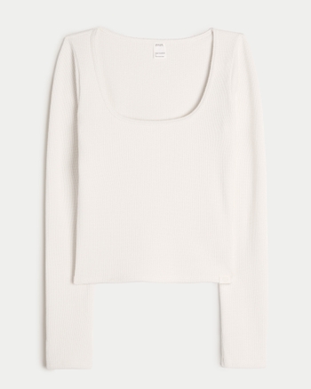 Women's Gilly Hicks Waffle Wide-Neck Top | Women's Clearance ...