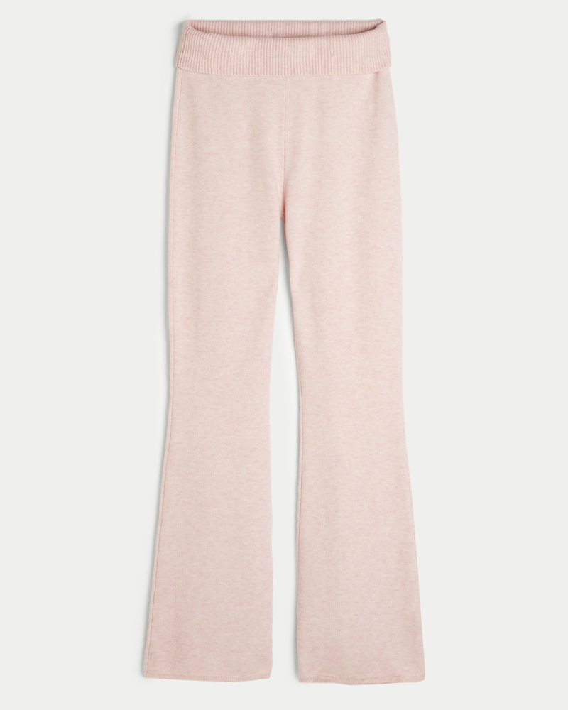 Women's Gilly Hicks Sweater-Knit Foldover Waist Flare Pants | Women's ...
