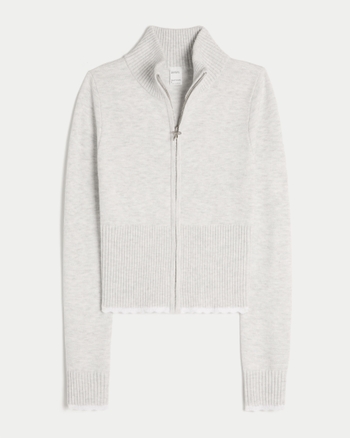 Women's Gilly Hicks Scallop Hem Zip-Up Sweater | Women's Gilly Hicks ...